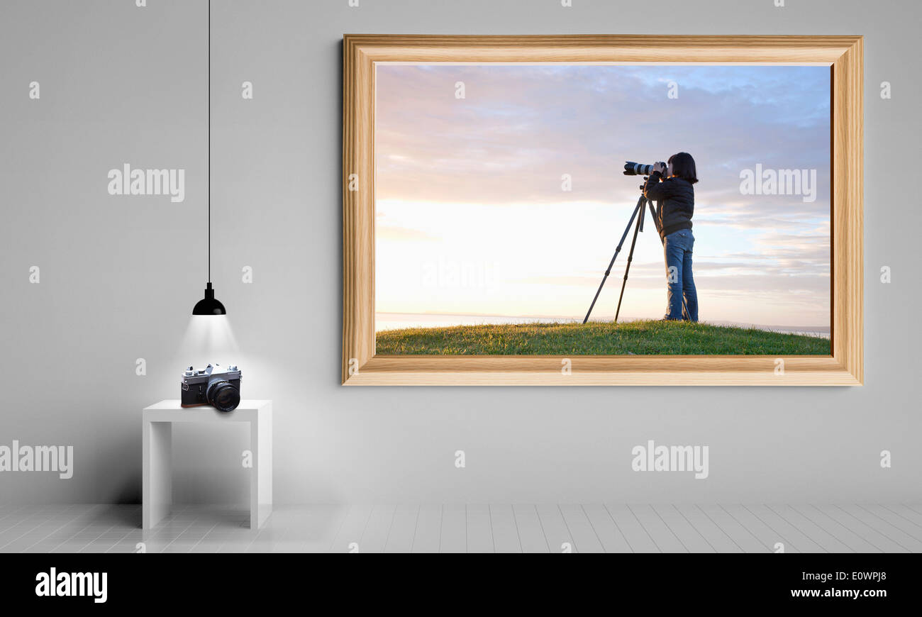 a photographer in a frame Stock Photo - Alamy