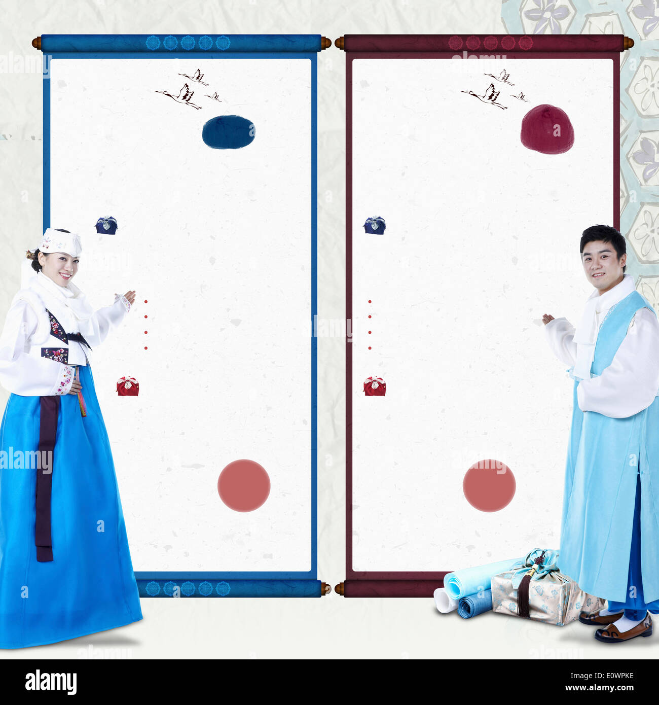 Korean traditional themed letter template with a copy space Stock Photo ...