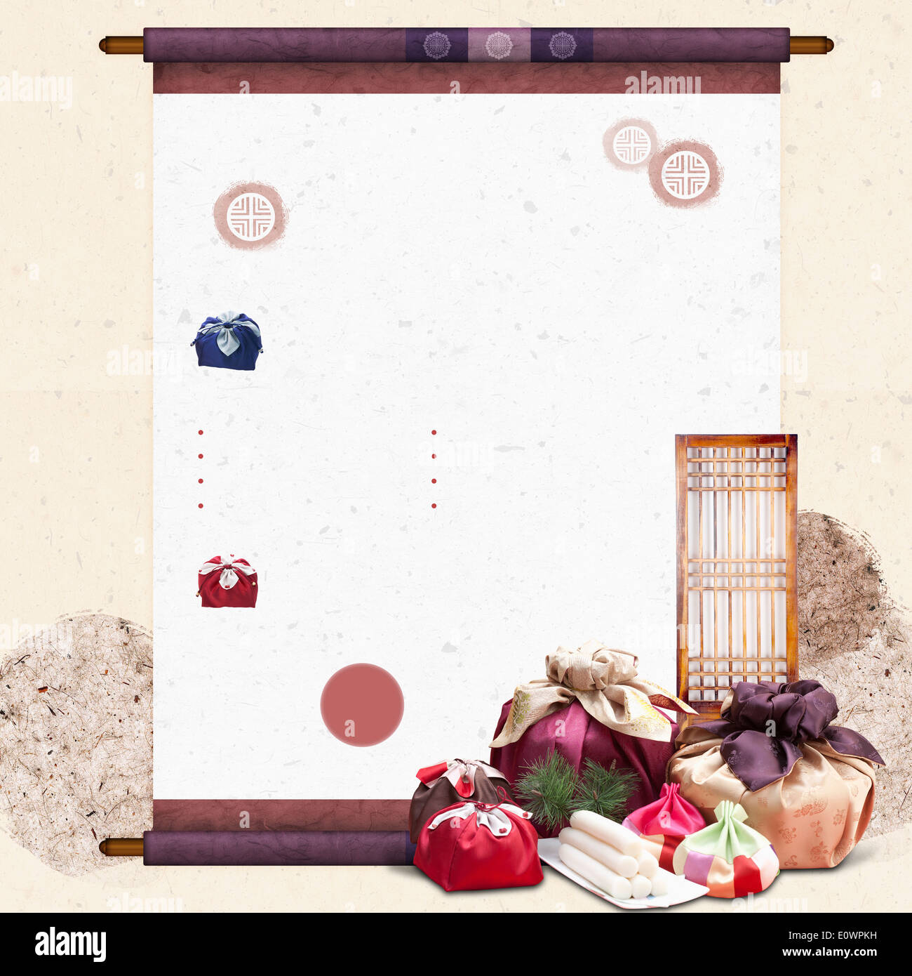 Korean traditional themed letter template with a copy space Stock Photo ...