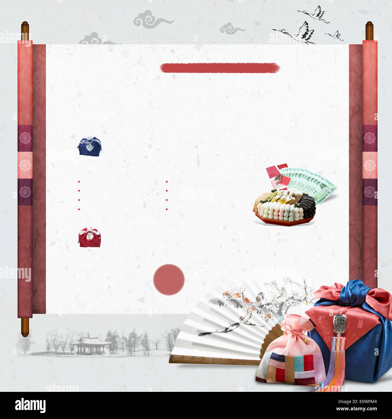 Korean traditional themed letter template with a copy space Stock Photo ...
