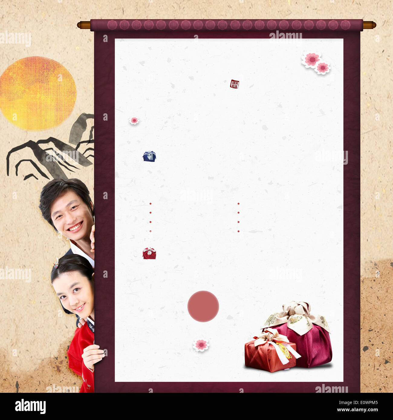 Korean traditional themed letter template with a copy space Stock Photo ...