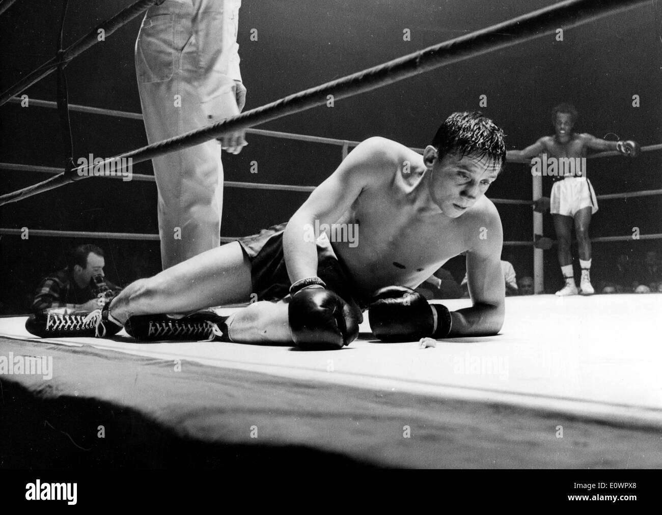 Boxer Maurice Auzel knocked out in fight Stock Photo - Alamy