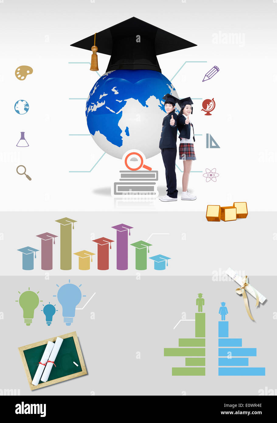 an info graph related to education Stock Photo - Alamy