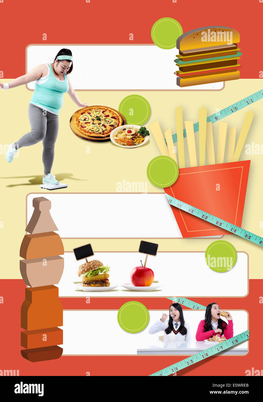 a fast food info graph Stock Photo - Alamy