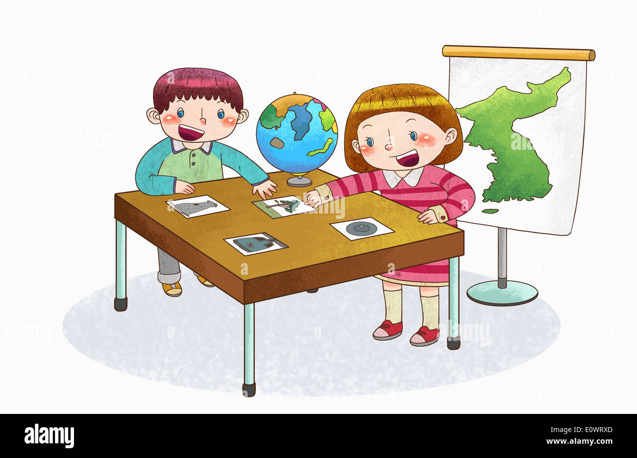 Child learning by desktop Cut Out Stock Images & Pictures - Alamy