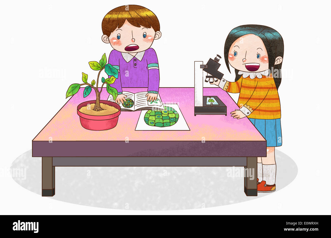 students learning about science Stock Photo - Alamy