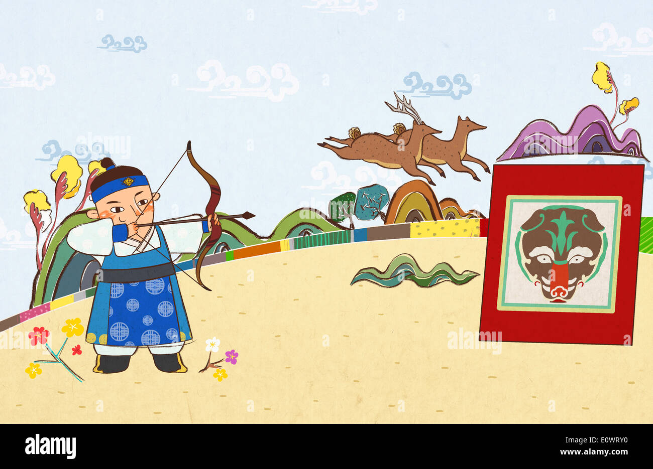 people playing traditional Korean games Stock Photo - Alamy