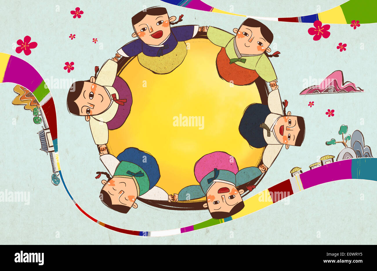 people playing traditional Korean games Stock Photo - Alamy
