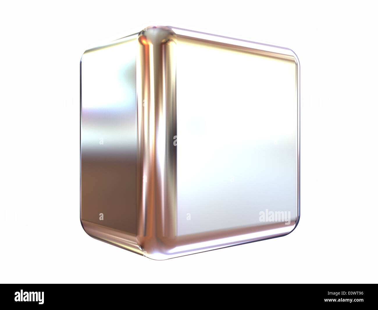 Chrome shine cube on white Stock Photo - Alamy