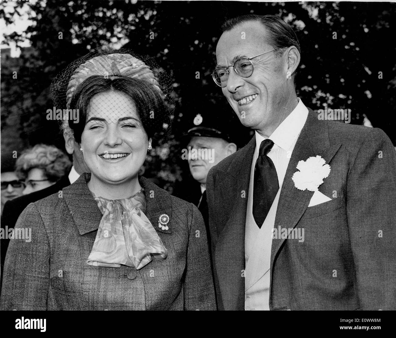 Prince Bernhard and daughter Princess Margriet at a wedding Stock Photo ...