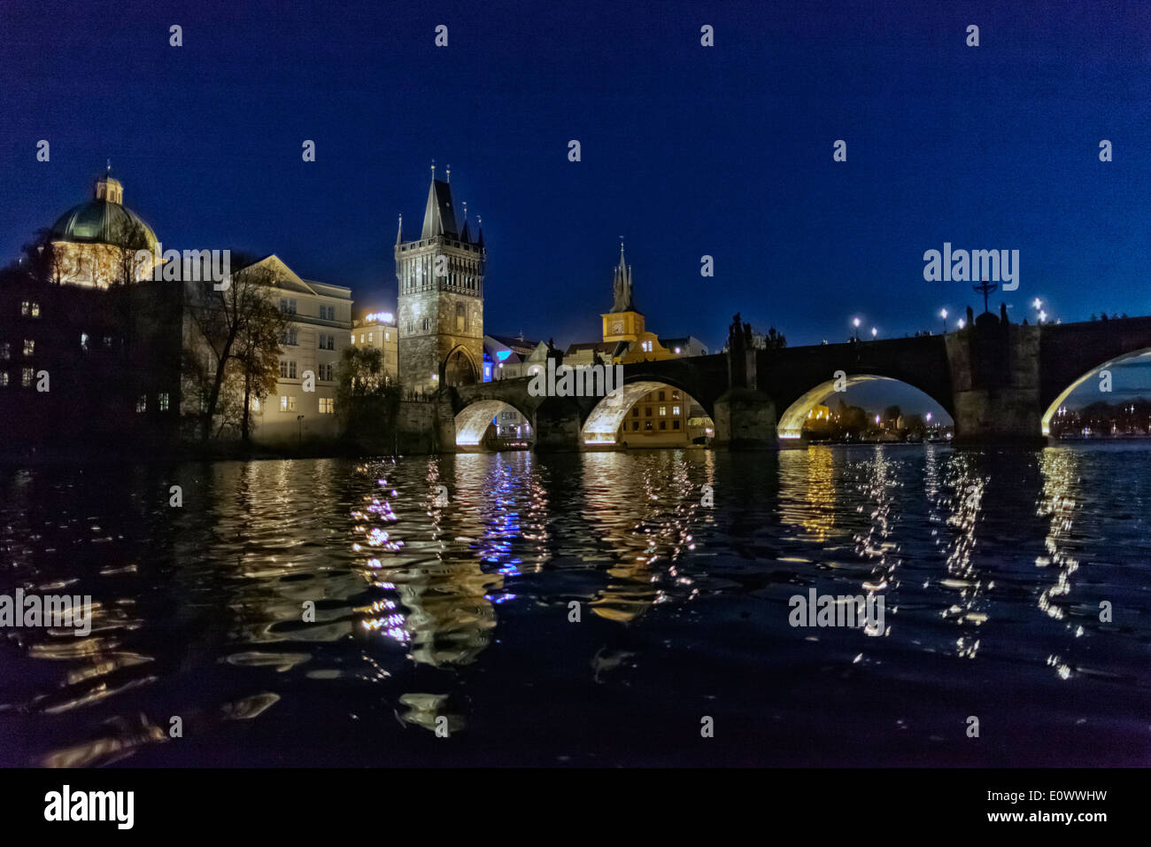 Gothic architecture in night prague hi-res stock photography and images ...