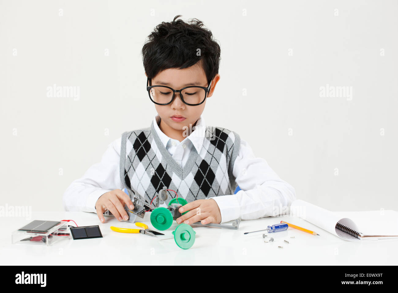 a boy doing engineering Stock Photo - Alamy