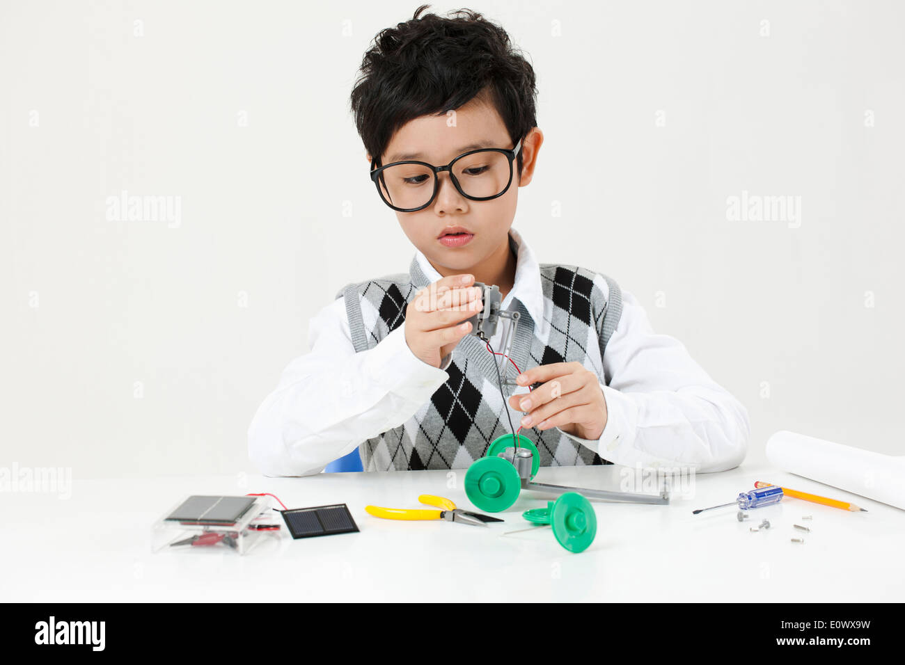 a boy doing engineering Stock Photo - Alamy