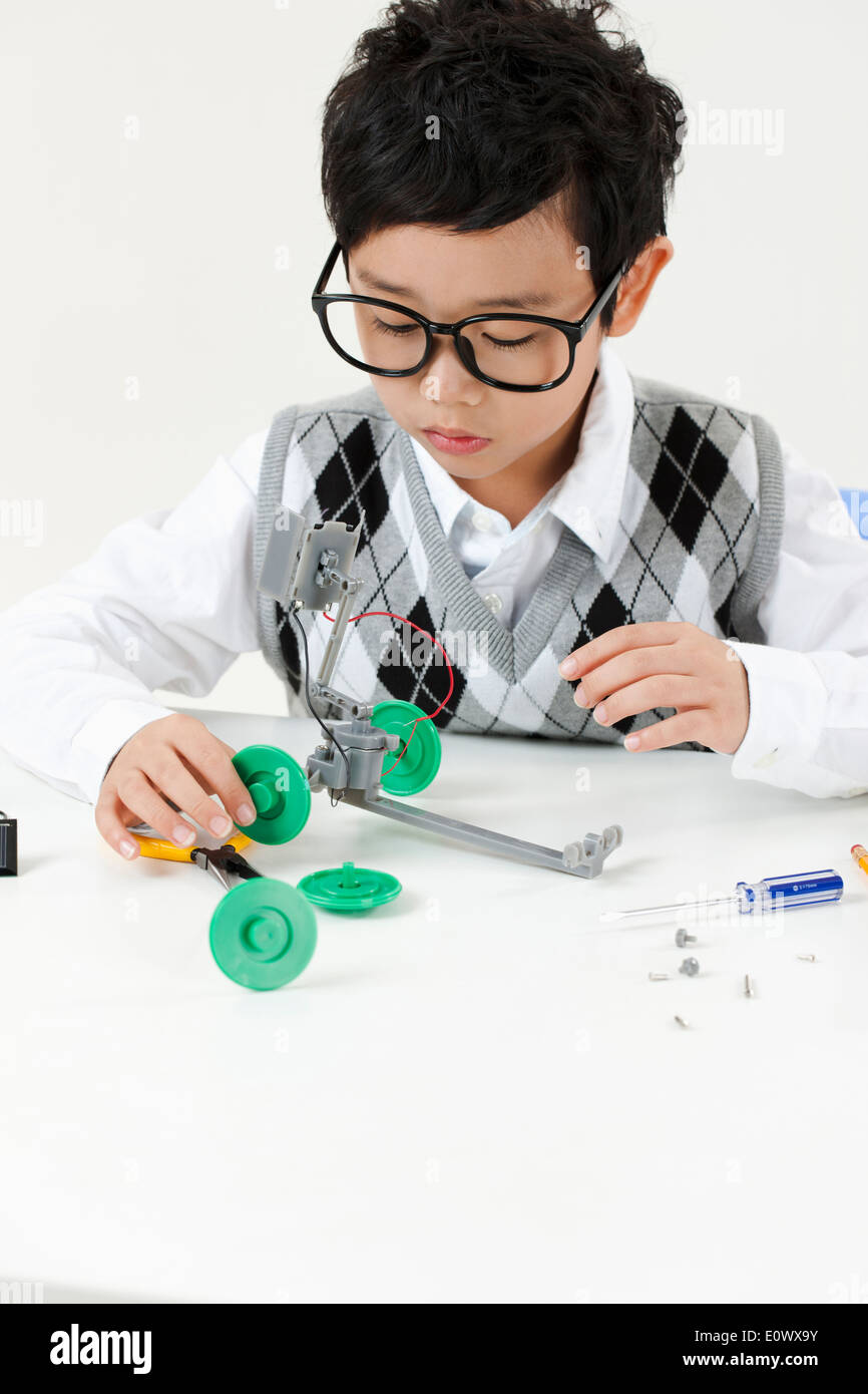 a boy doing engineering Stock Photo - Alamy
