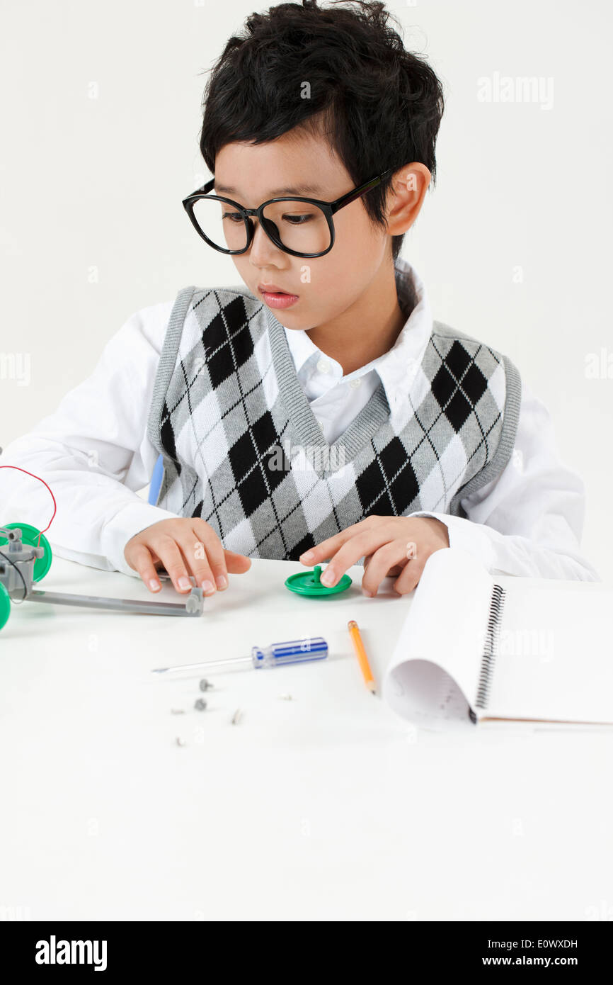 a boy doing engineering Stock Photo - Alamy