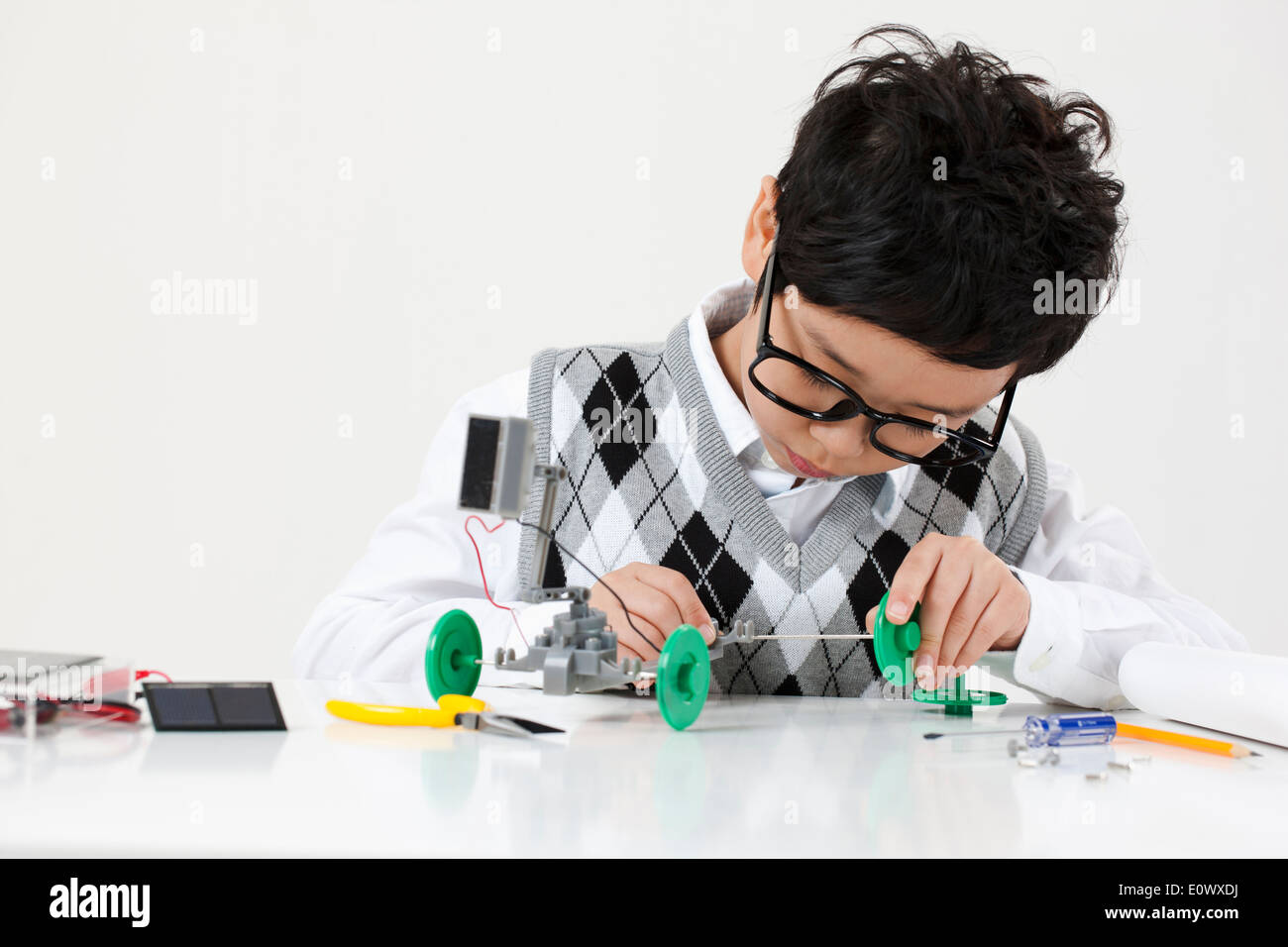 a boy doing engineering Stock Photo - Alamy
