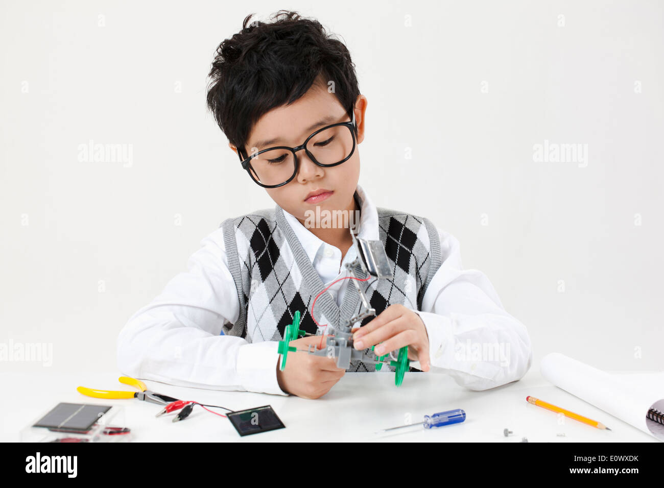 a boy doing engineering Stock Photo - Alamy