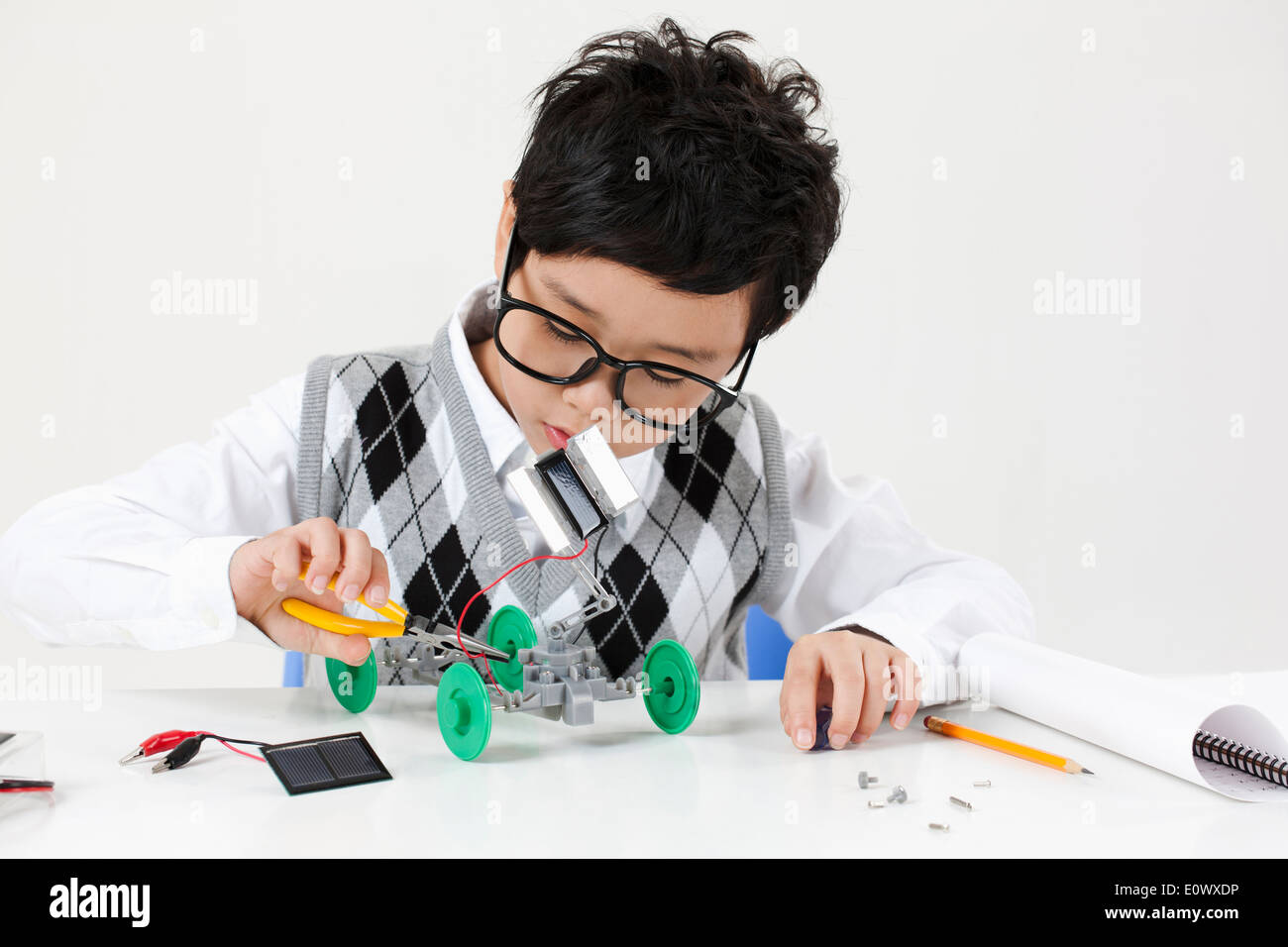 a boy doing engineering Stock Photo - Alamy