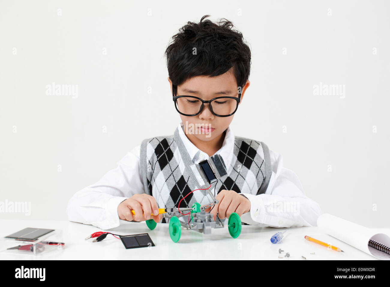 a boy doing engineering Stock Photo - Alamy