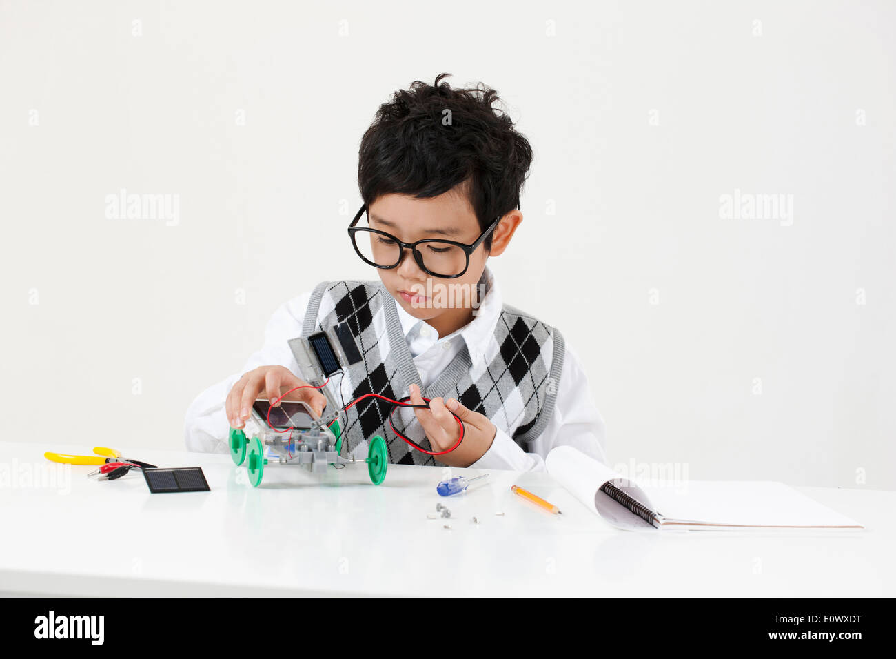 a boy doing engineering Stock Photo - Alamy
