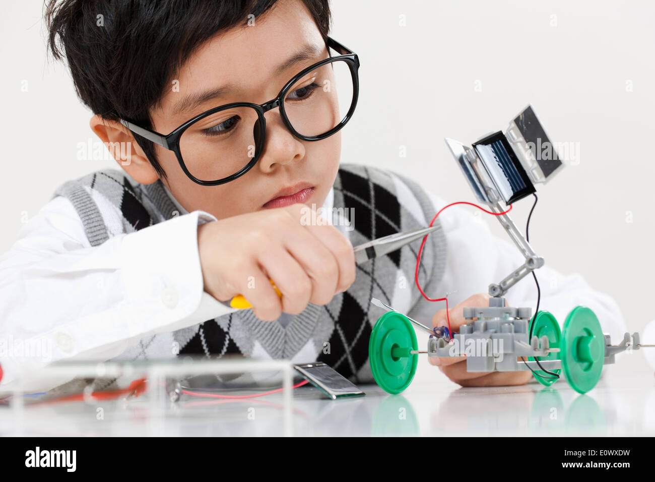 a boy doing engineering Stock Photo - Alamy