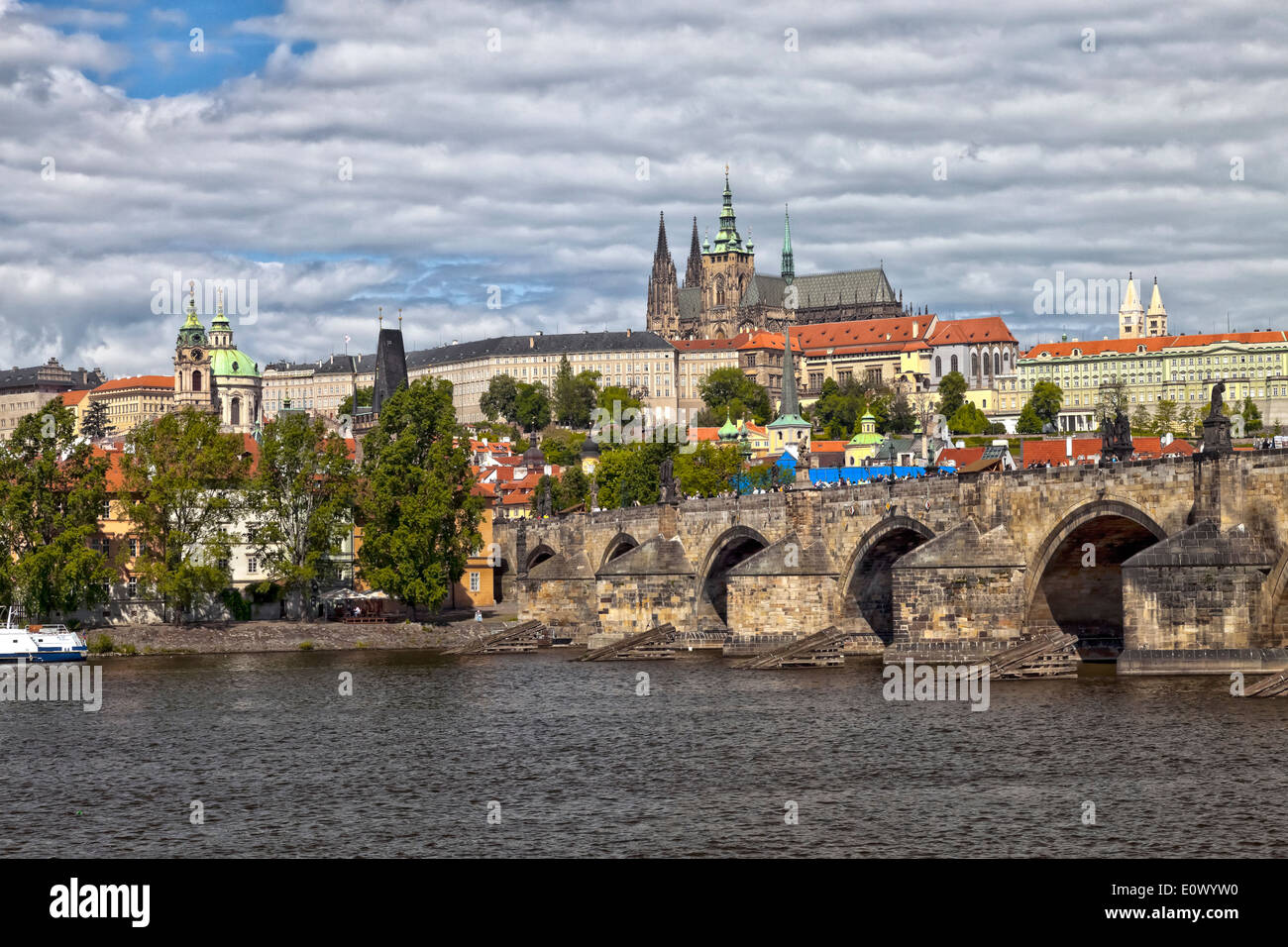 The Prague Castle and the Charles bridge Stock Photo - Alamy