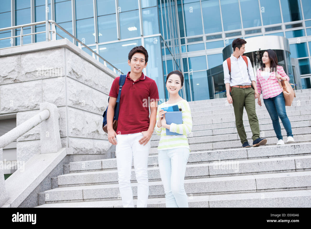 College students walking up steps hi-res stock photography and images ...