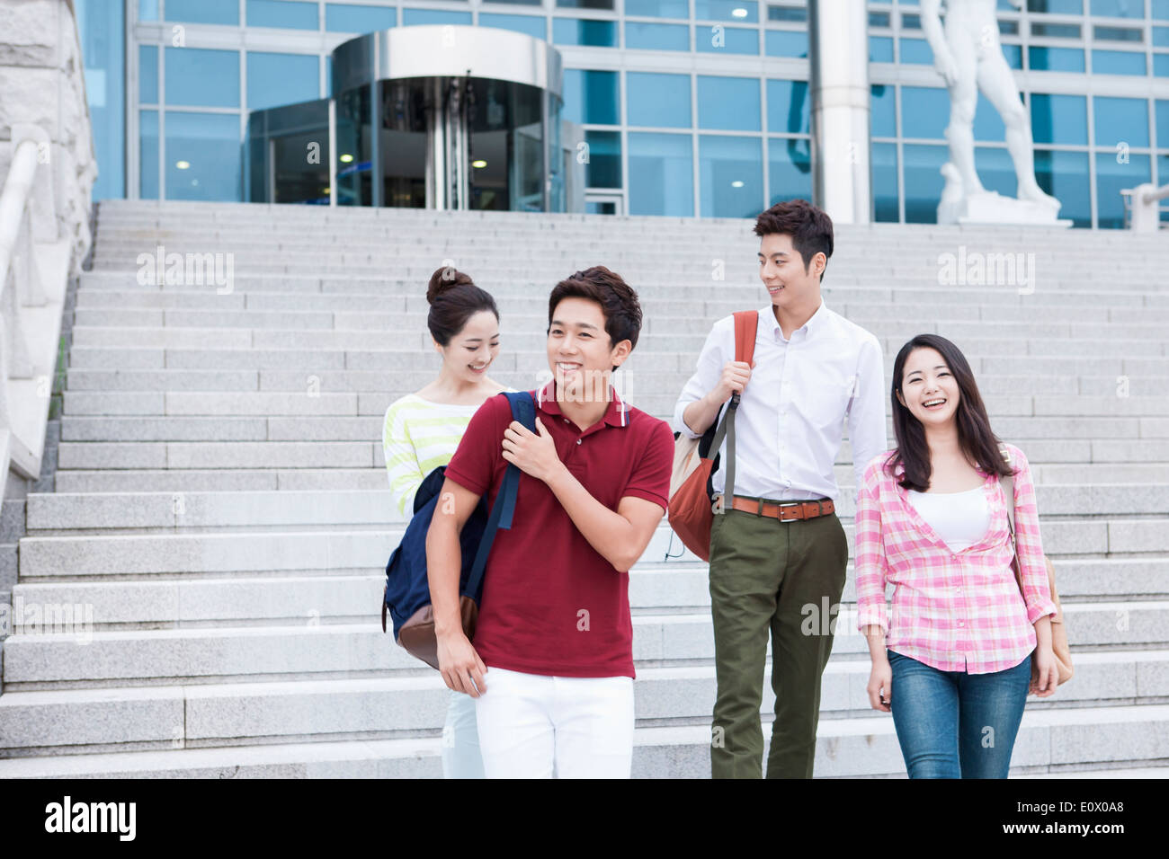 College students walking up steps hi-res stock photography and images ...