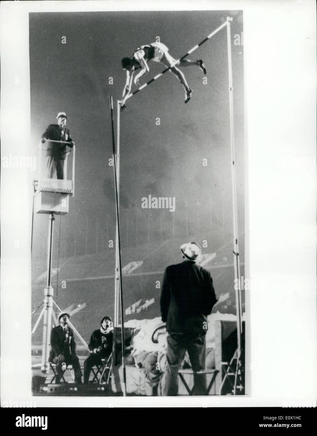 Oct. 10, 1964 - Olympic Games in Tokyo. Gold Medal for U.S.A. in pole Vault.: A fine study of ...
