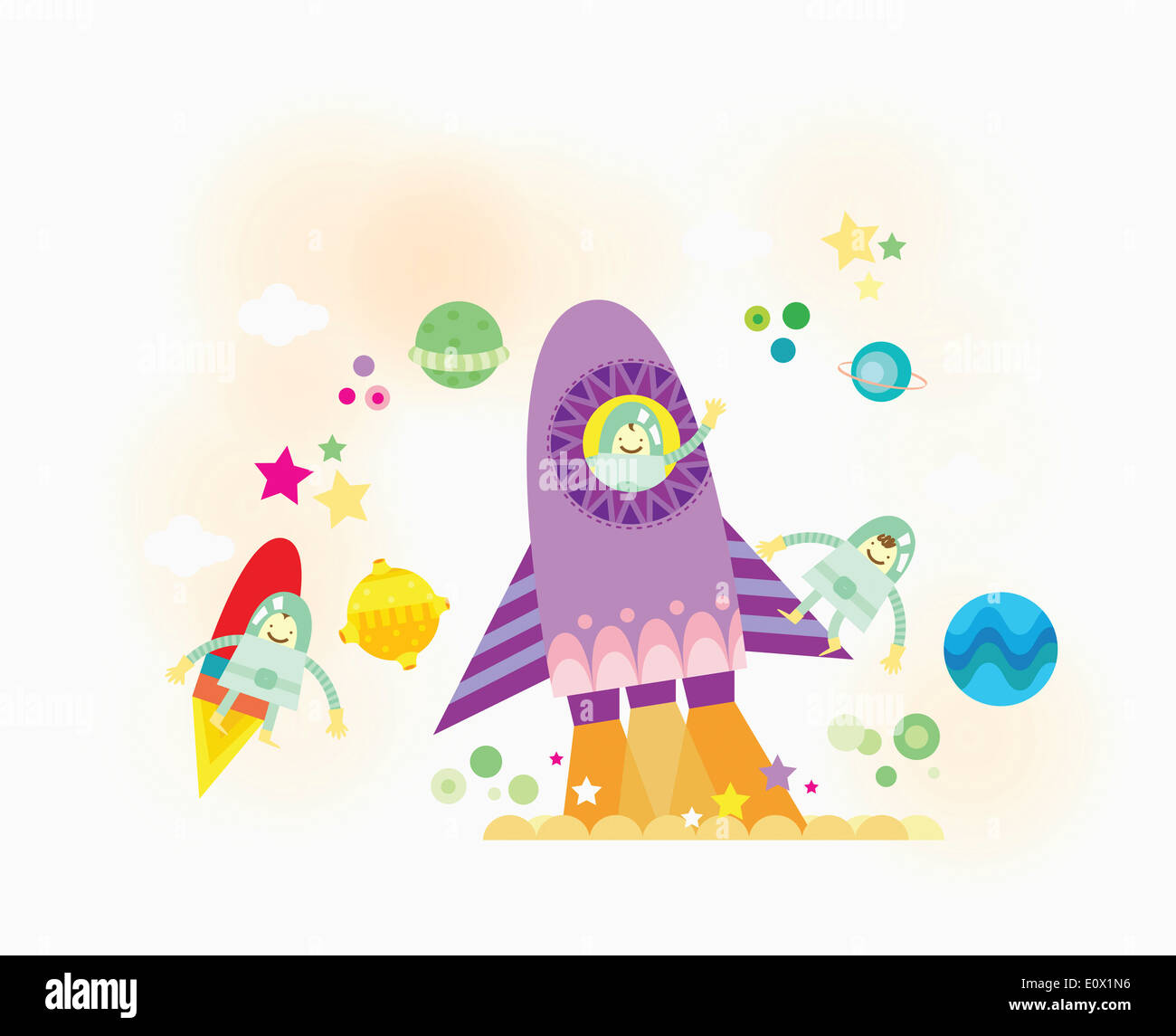 aliens riding on space ships Stock Photo - Alamy