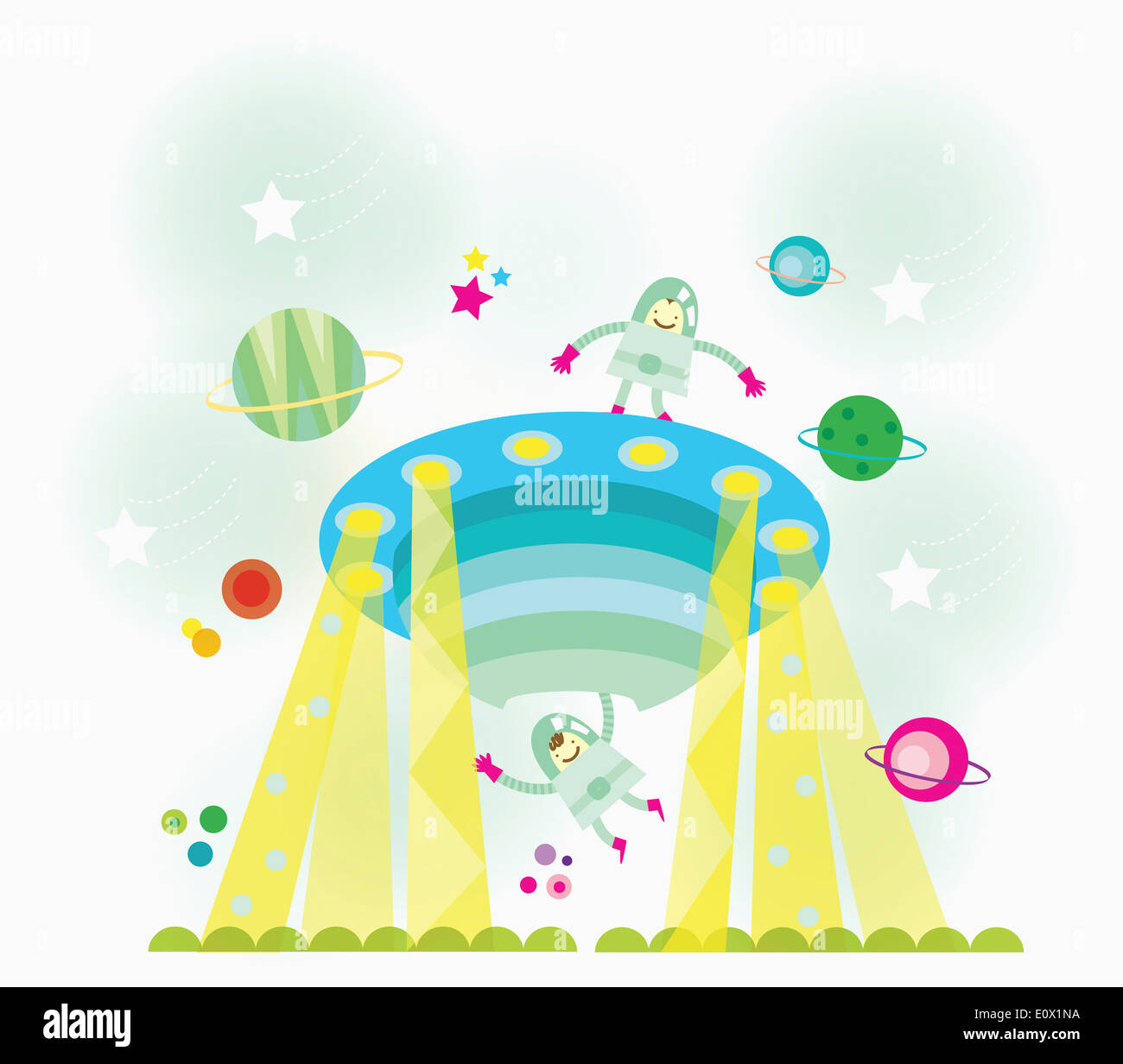 aliens riding on space ships Stock Photo - Alamy