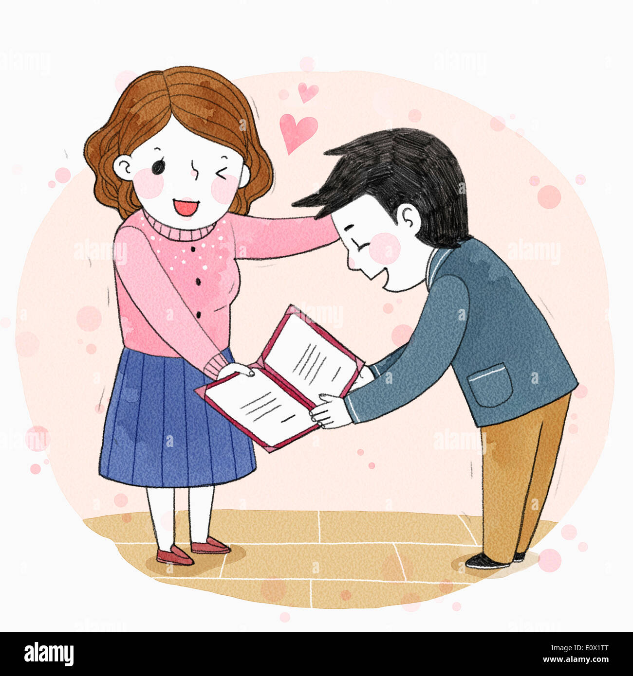 student receiving a diploma from the teacher Stock Photo - Alamy