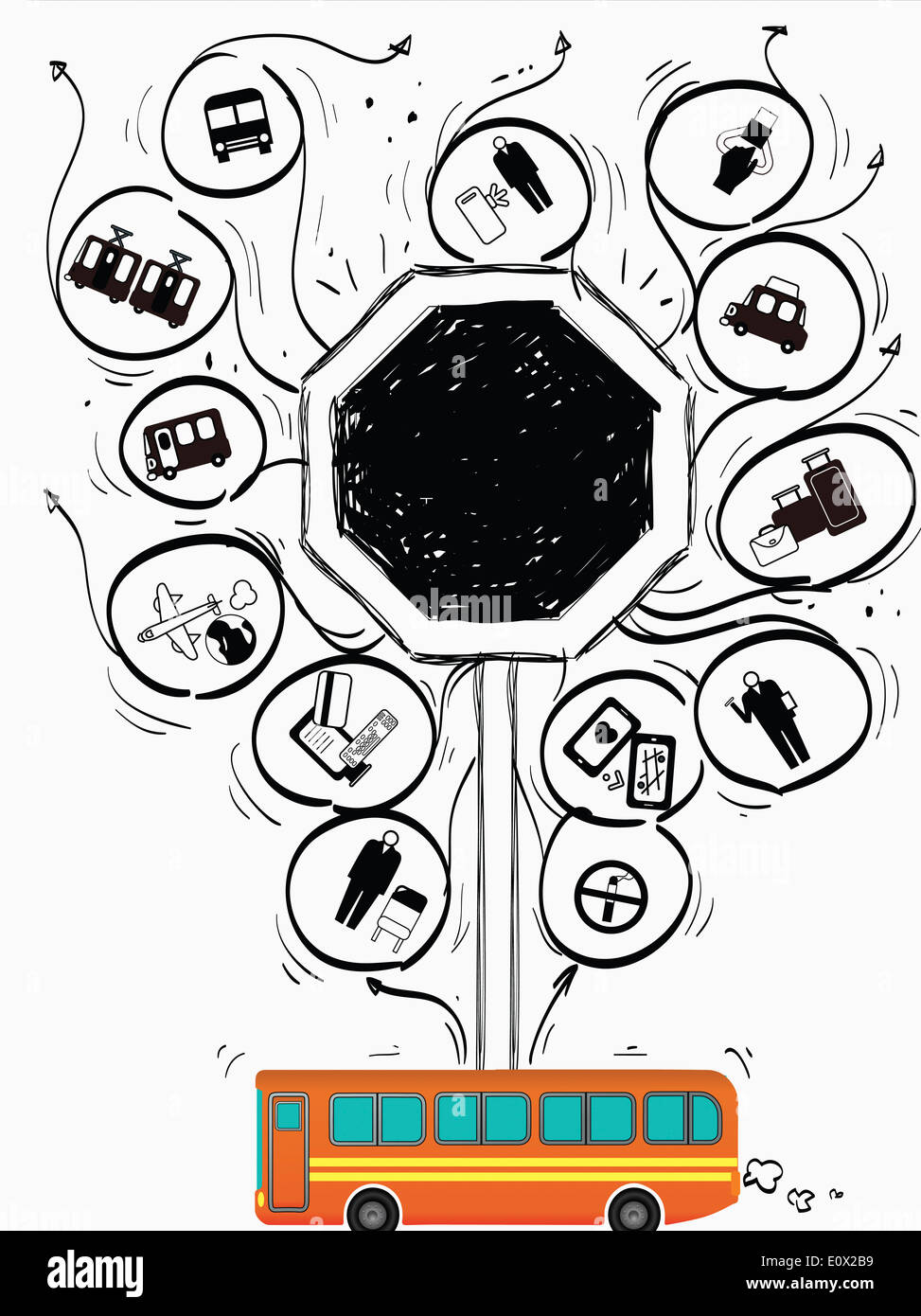 black smoke like icons coming out from a bus Stock Photo - Alamy