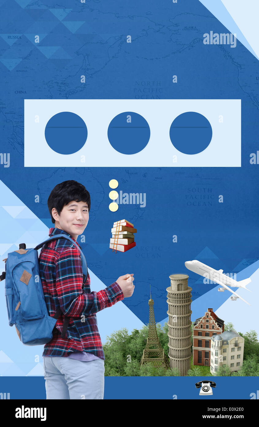 an info graph template related to students travelling Stock Photo - Alamy