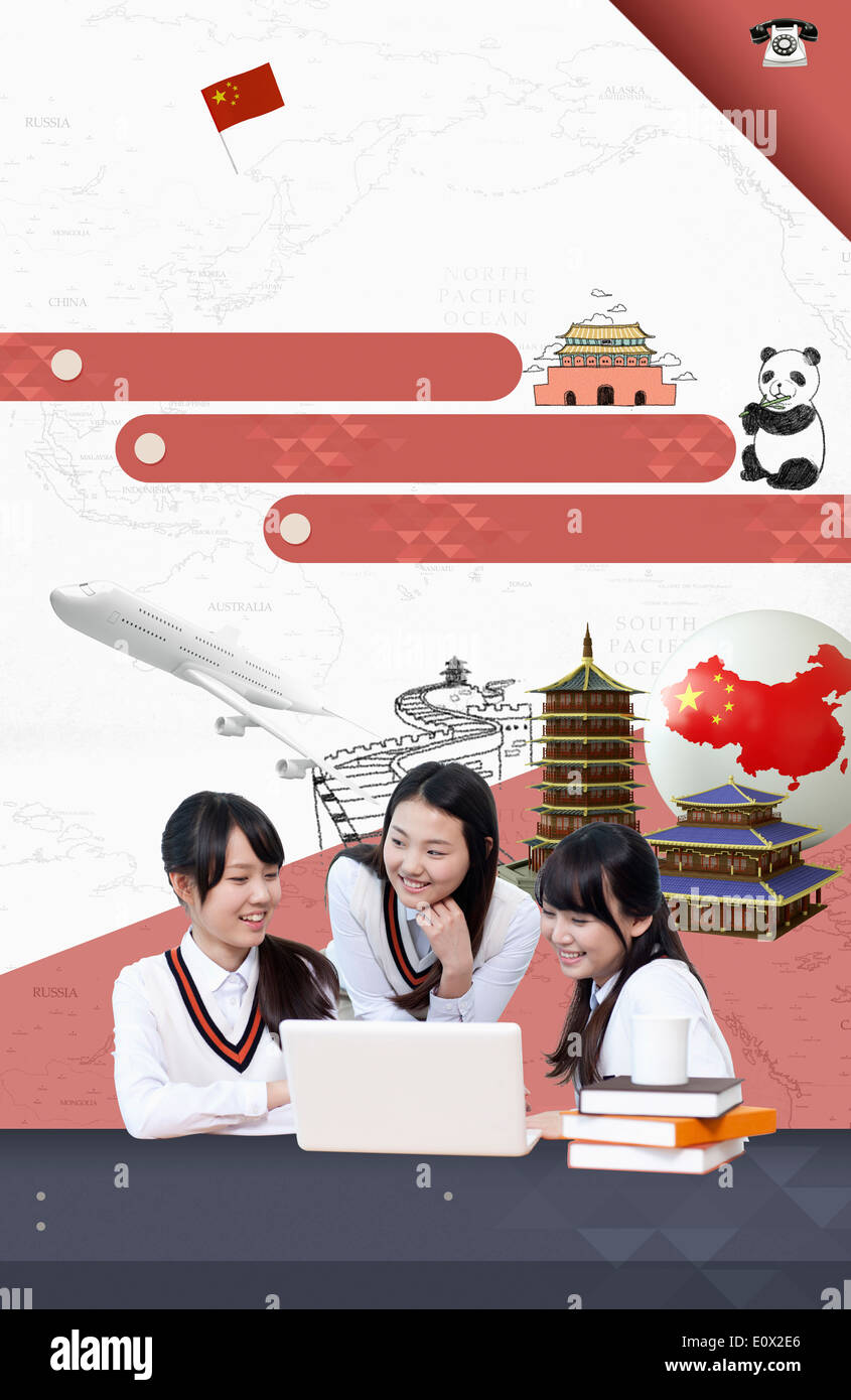 an info graph template related to students travelling Stock Photo - Alamy