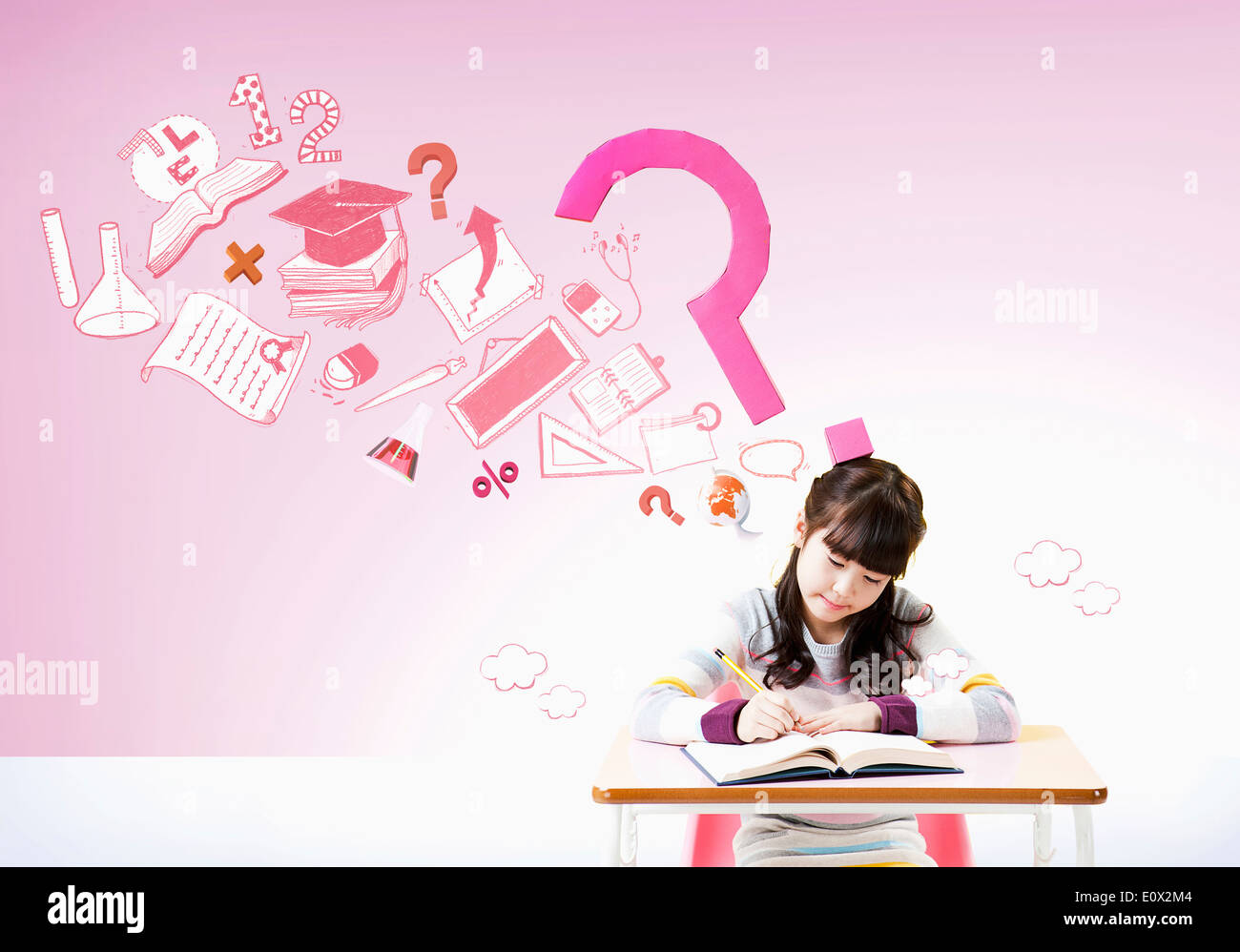 a girl studying hard Stock Photo - Alamy