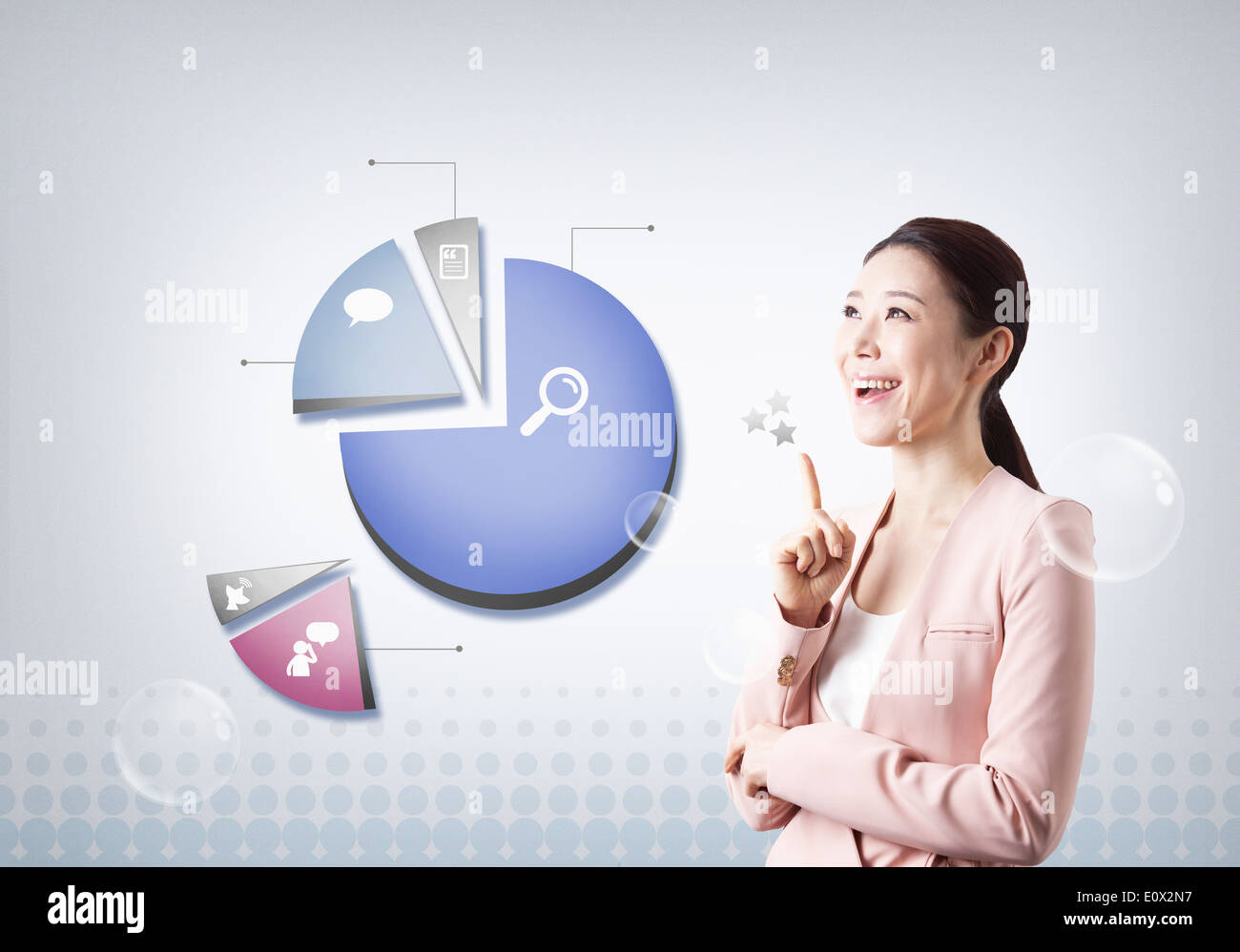 a business woman looking at data charts Stock Photo - Alamy
