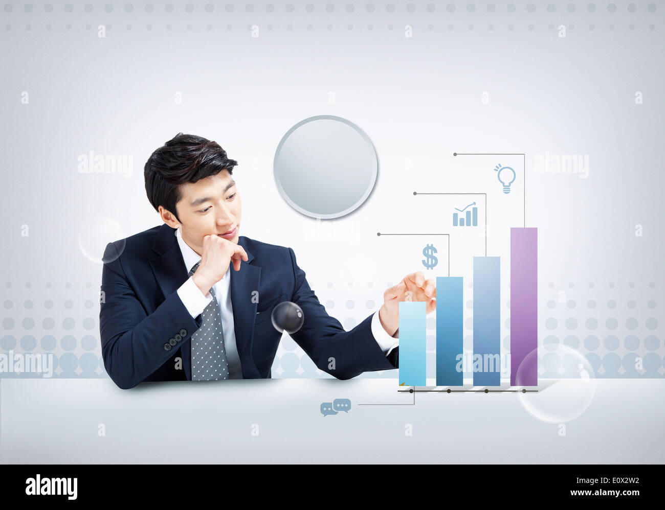 a business man working with data charts Stock Photo - Alamy