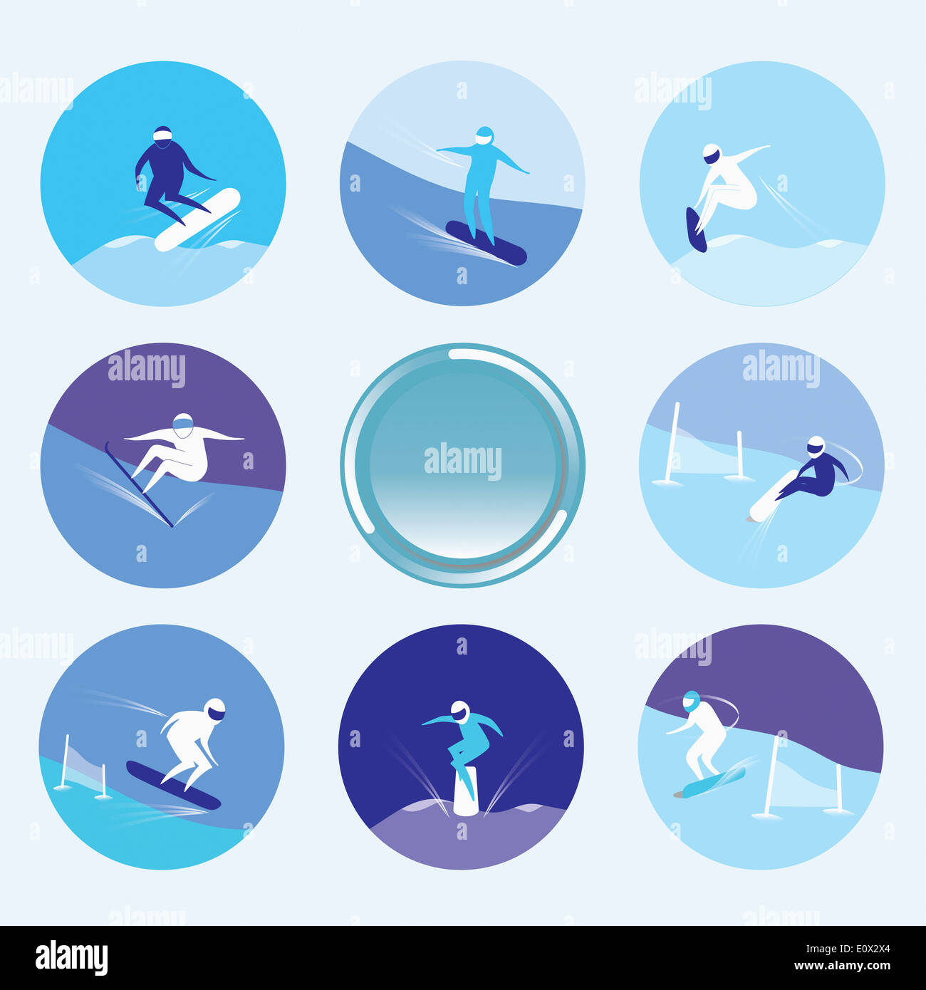 a set of logos for winter sports Stock Photo - Alamy