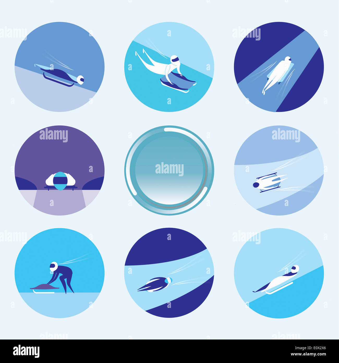 a set of logos for winter sports Stock Photo - Alamy