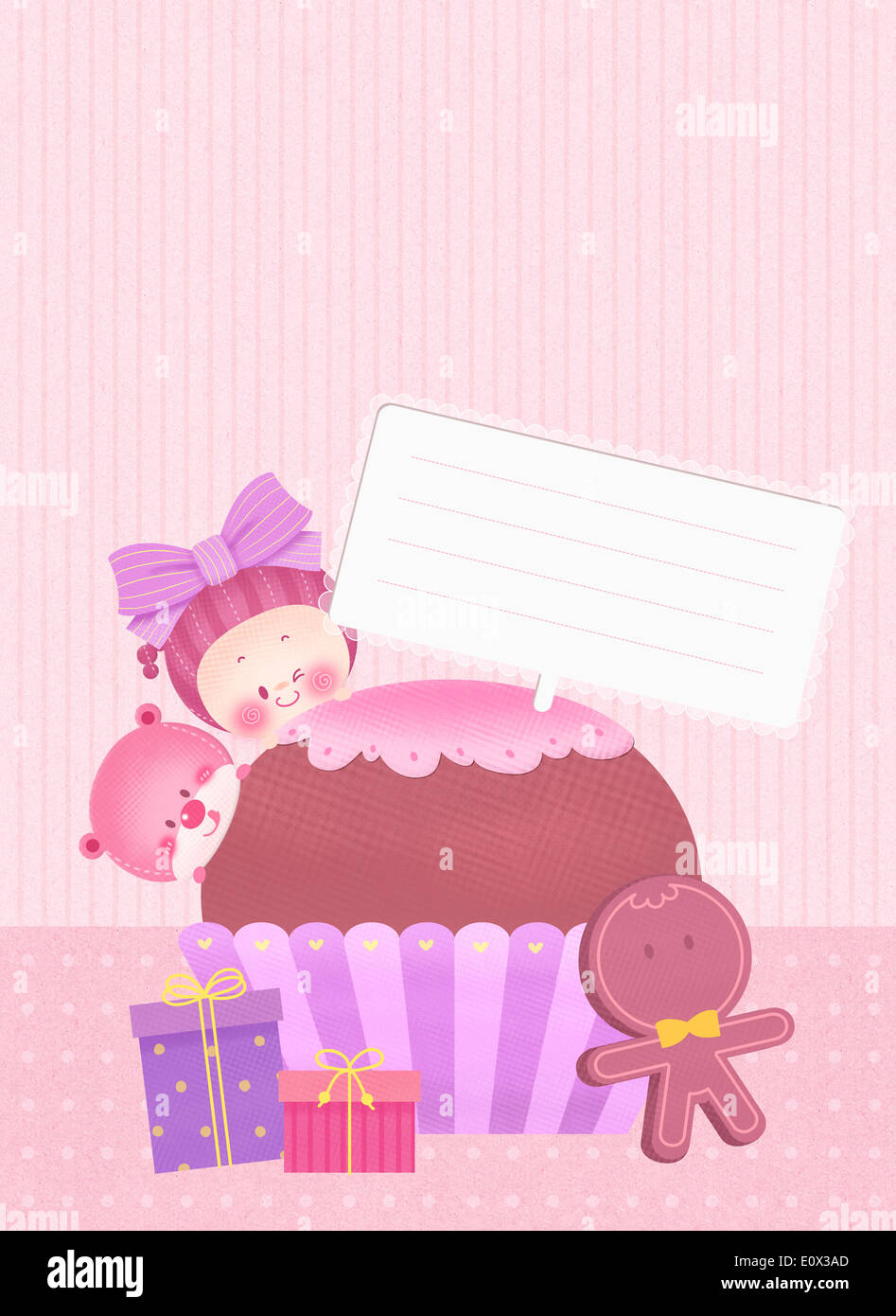 a letter template with a copy space and a cupcake Stock Photo - Alamy