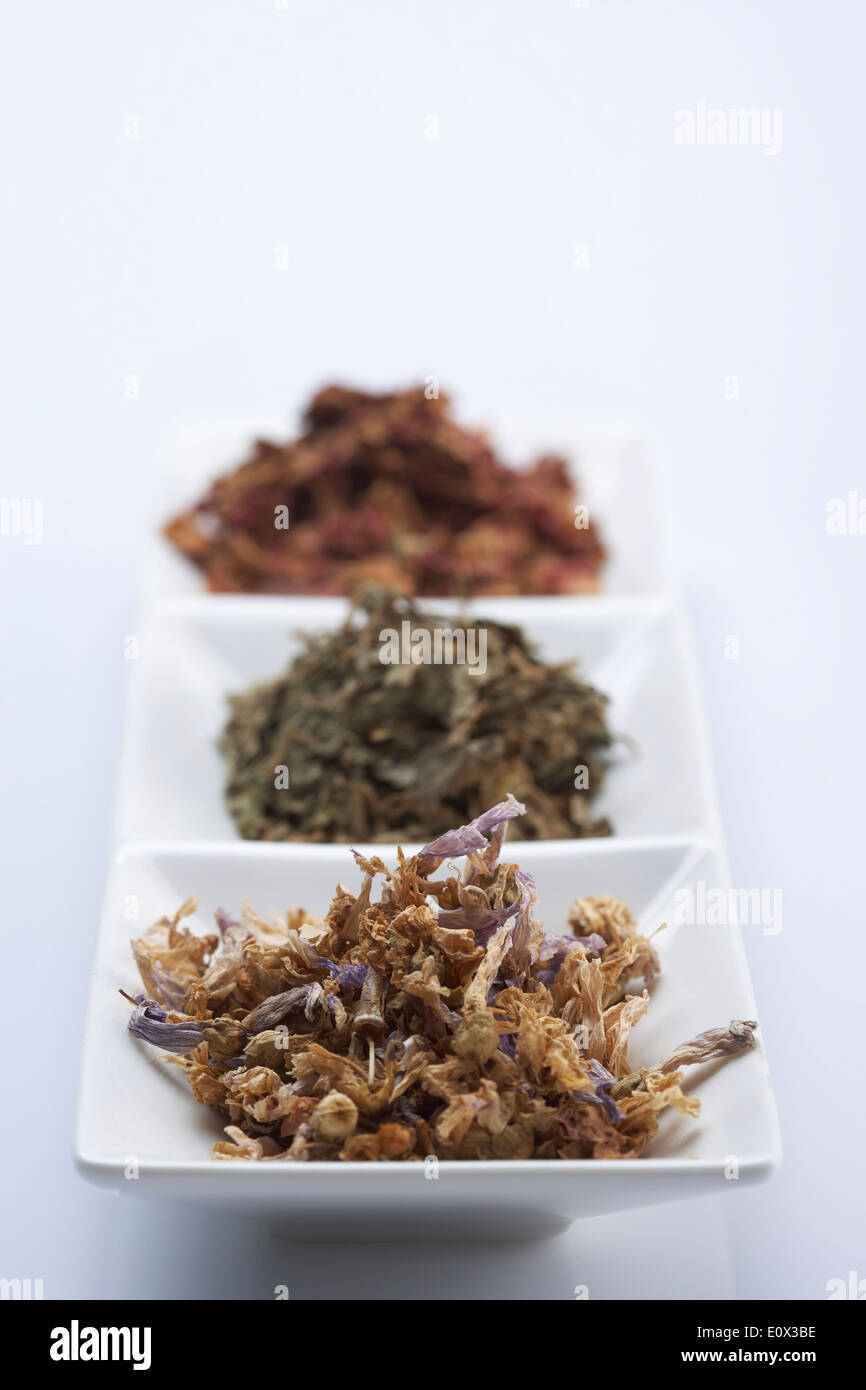 three sets of traditional Korean finger food Stock Photo - Alamy
