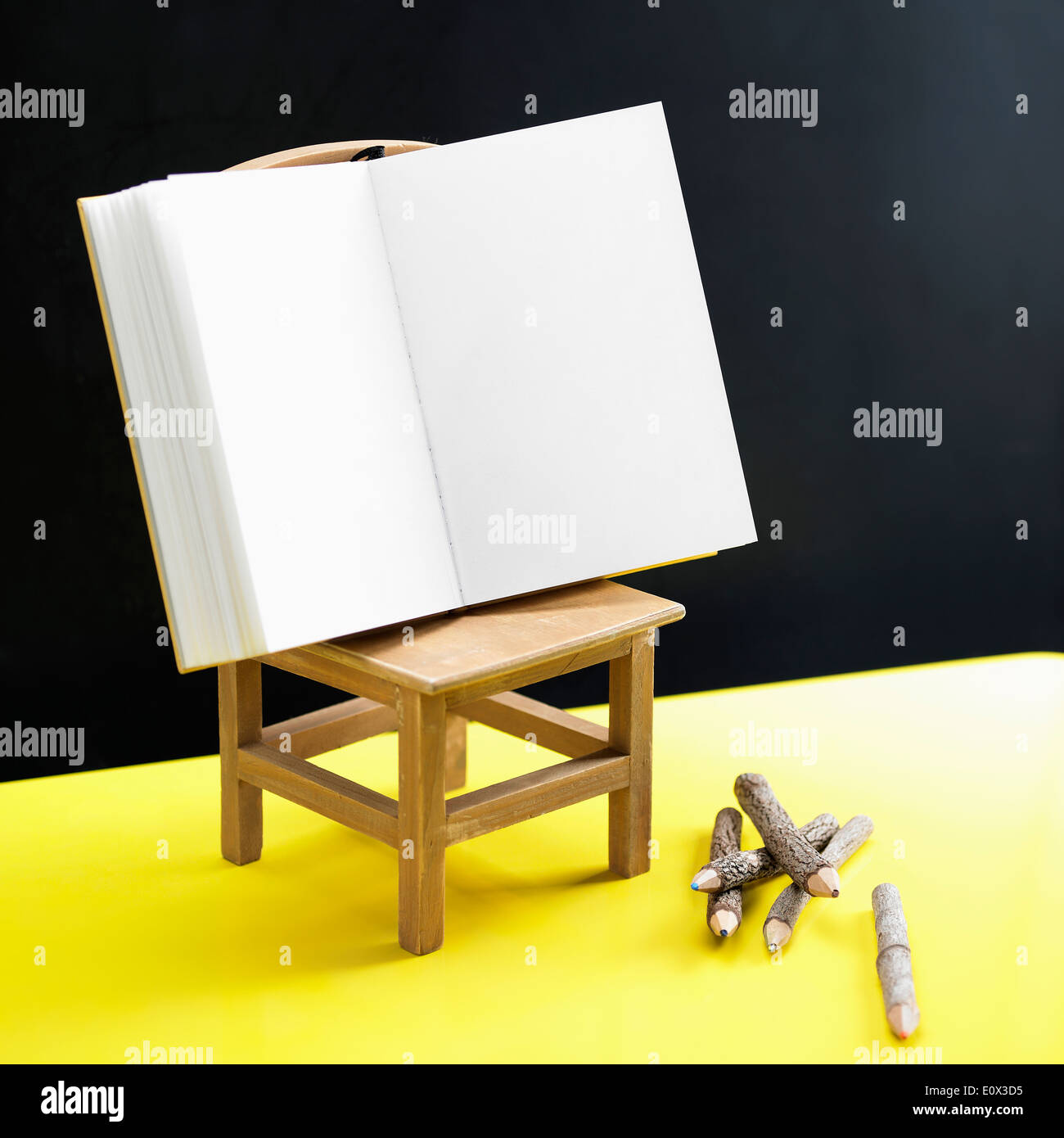 Chair with book hi-res stock photography and images - Alamy