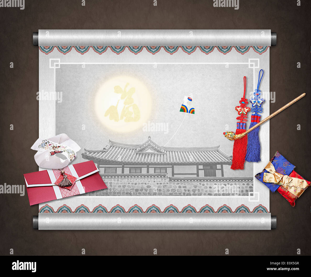 a traditional Korean template Stock Photo - Alamy