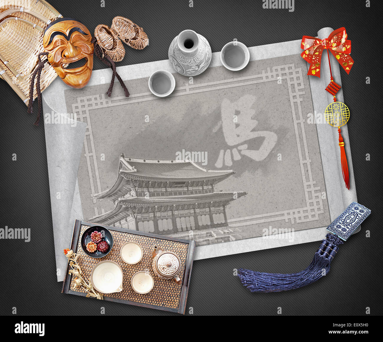 a traditional Korean template Stock Photo - Alamy