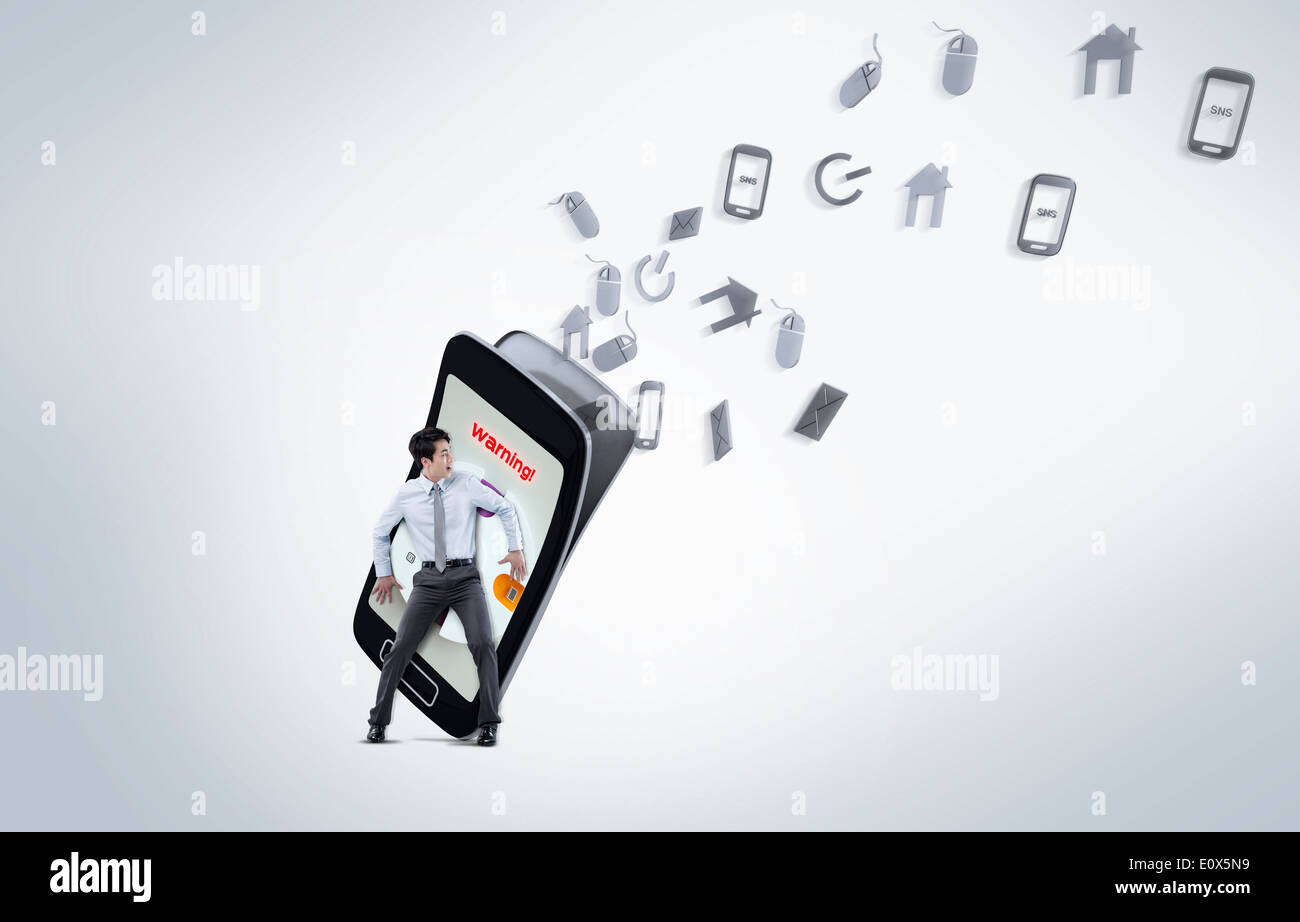 Asian man smart phone hi-res stock photography and images - Alamy