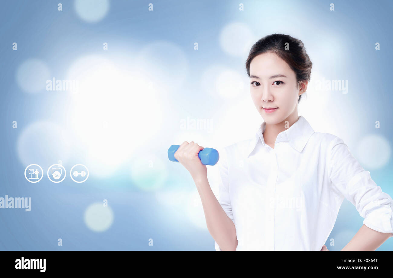 Smiley face lifting weight hi-res stock photography and images - Alamy