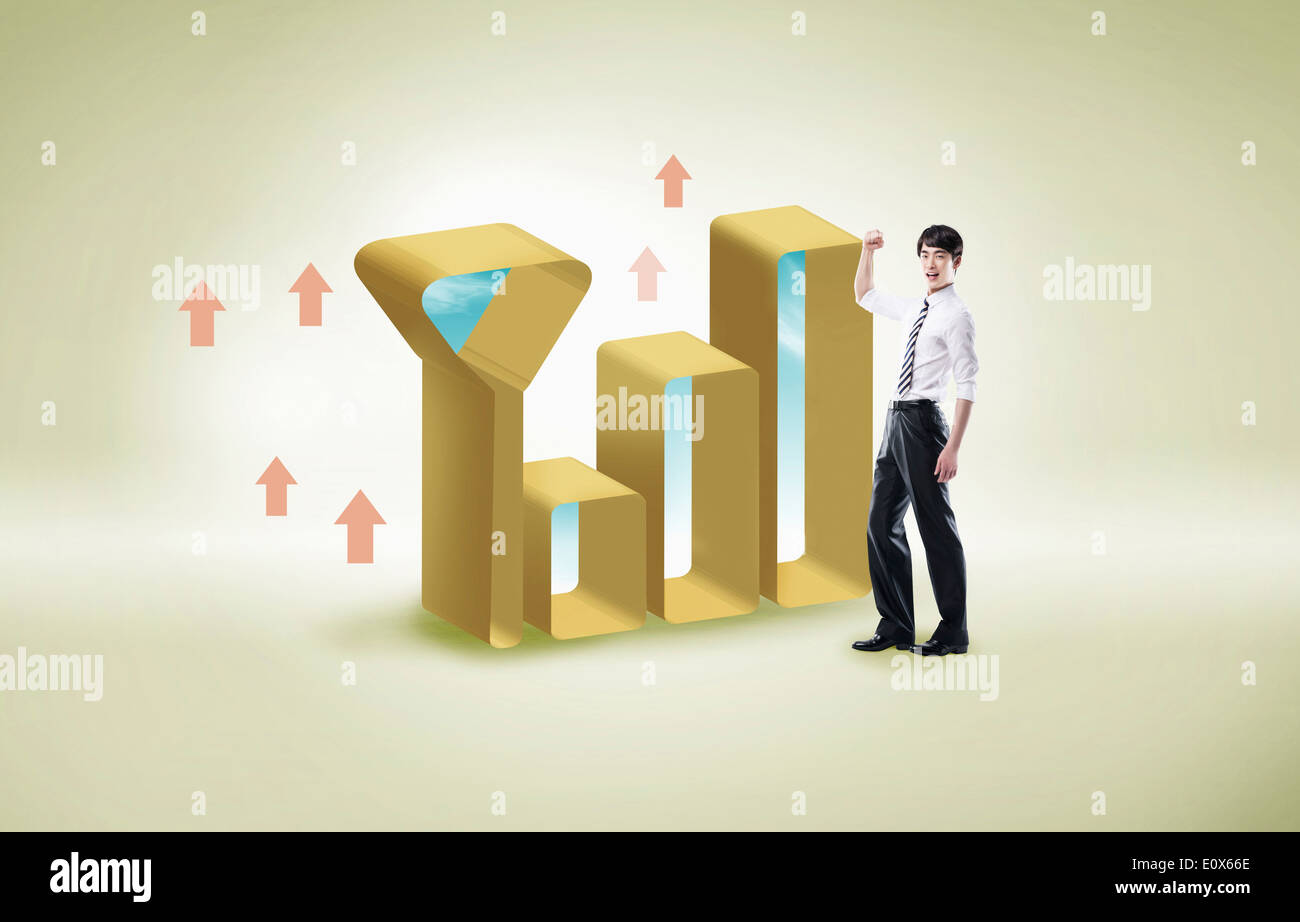 a business man posing next to a connection bar Stock Photo - Alamy