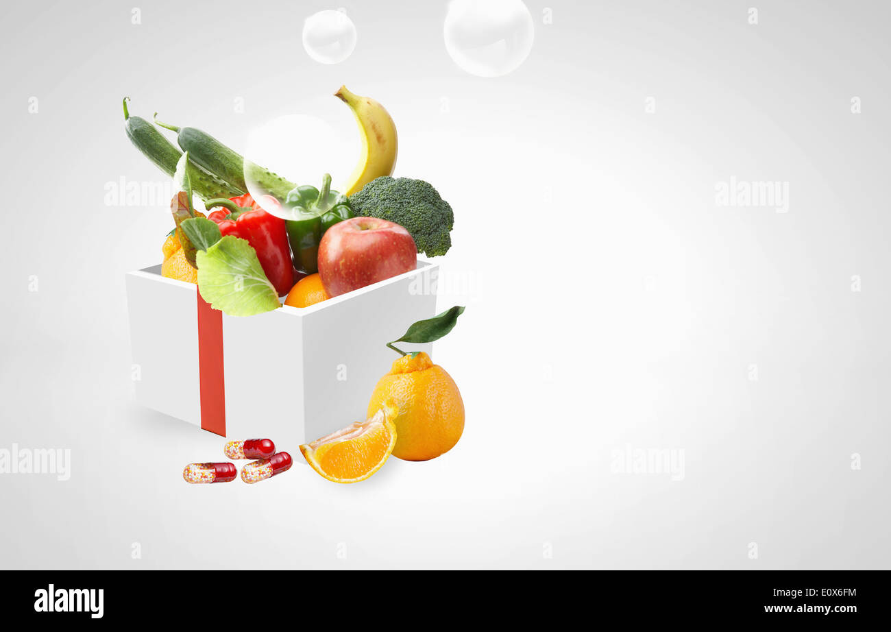 a box full of fruits and vegetables Stock Photo - Alamy