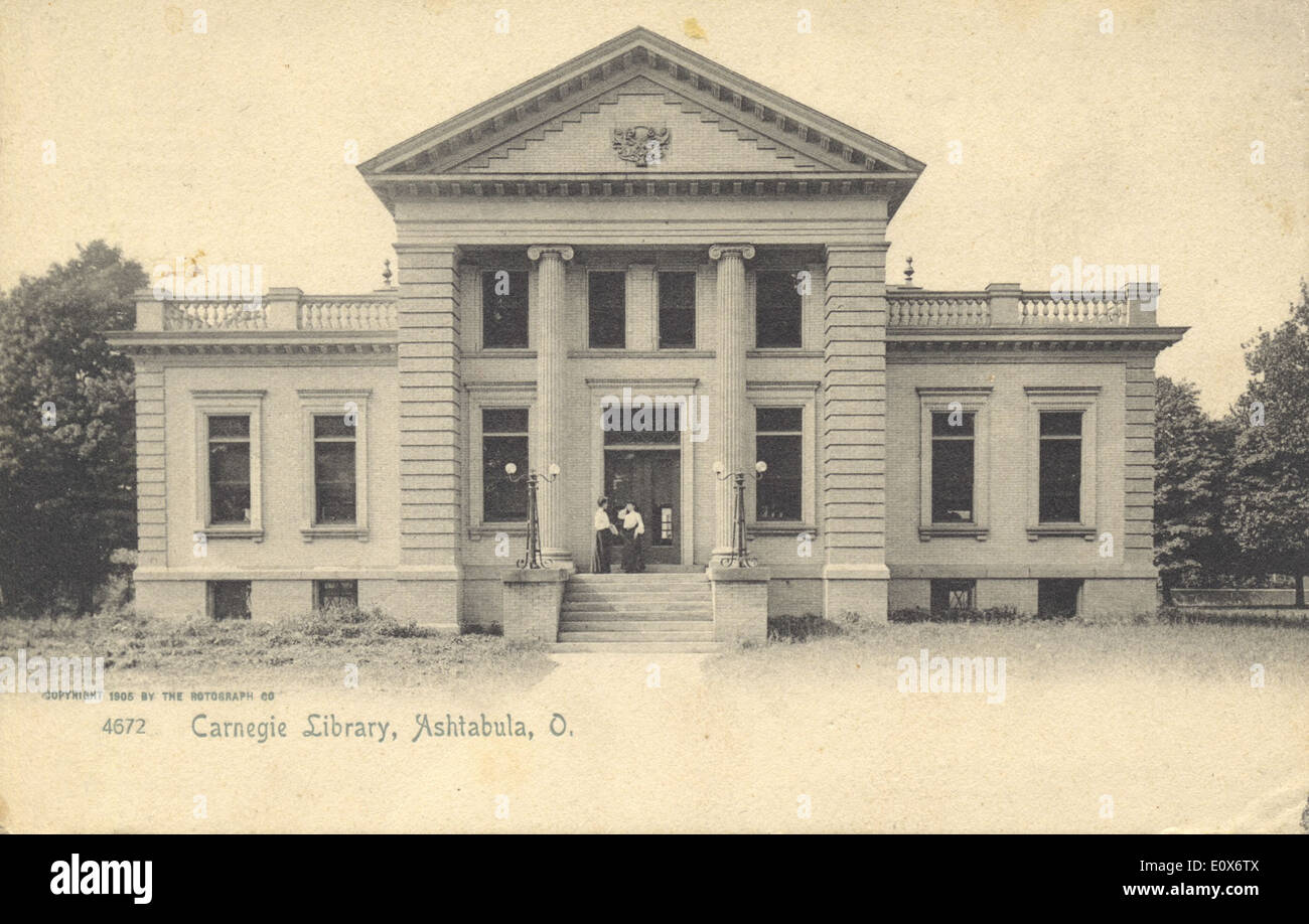 Postcard of carnegie library hi-res stock photography and images - Alamy